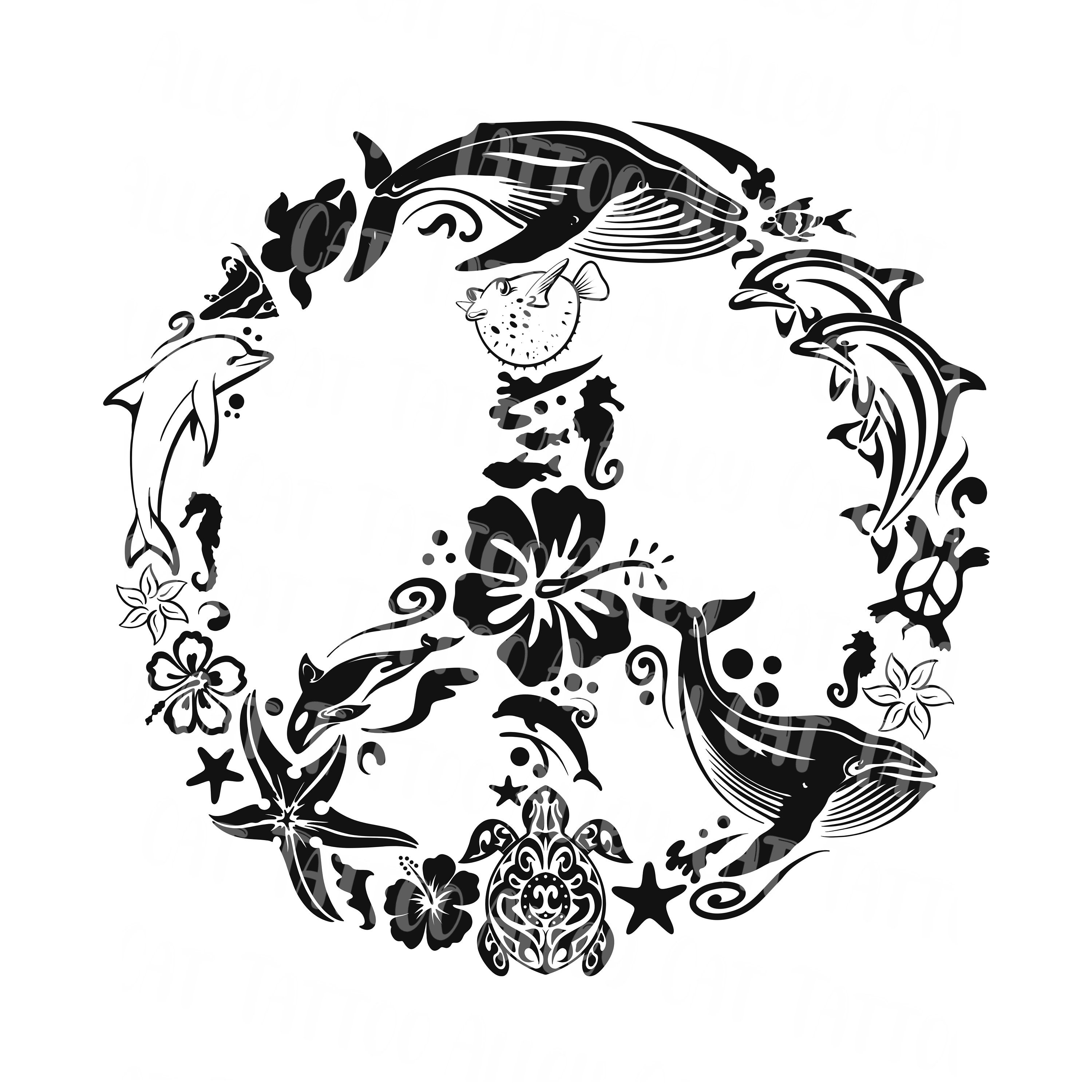 Sea Life Peace Cutfile/ PNG - Etsy