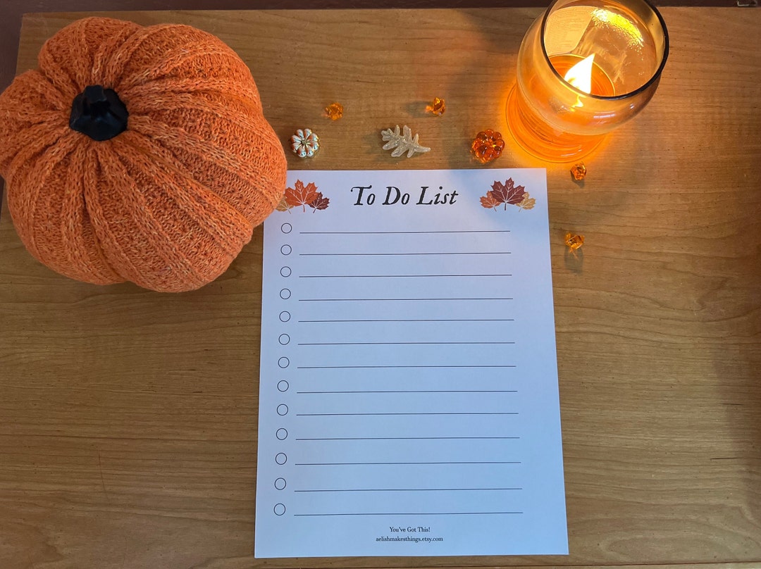 FALL Themed Printable TO DO List | Autumn Printable Planner Template ...