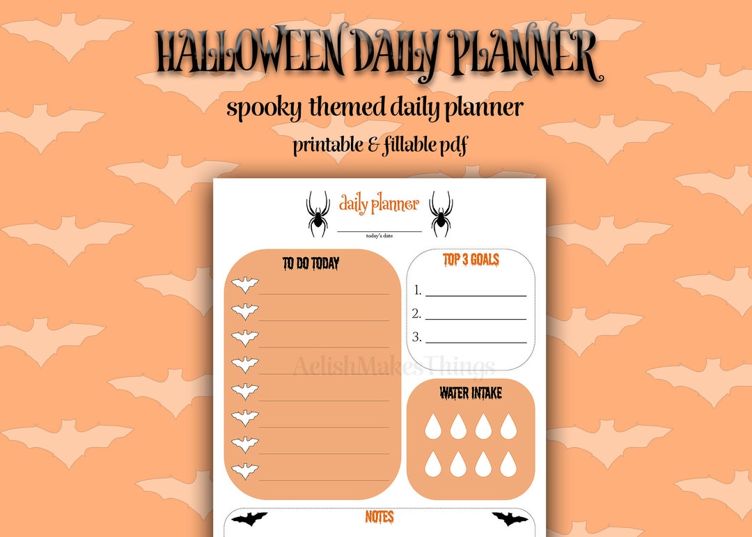Halloween Daily Planner: Spooky Printable Schedule (PDF Download) - Etsy