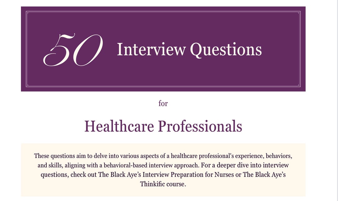 50 Interview Questions for Healthcare Professionals - Interview Prep ...