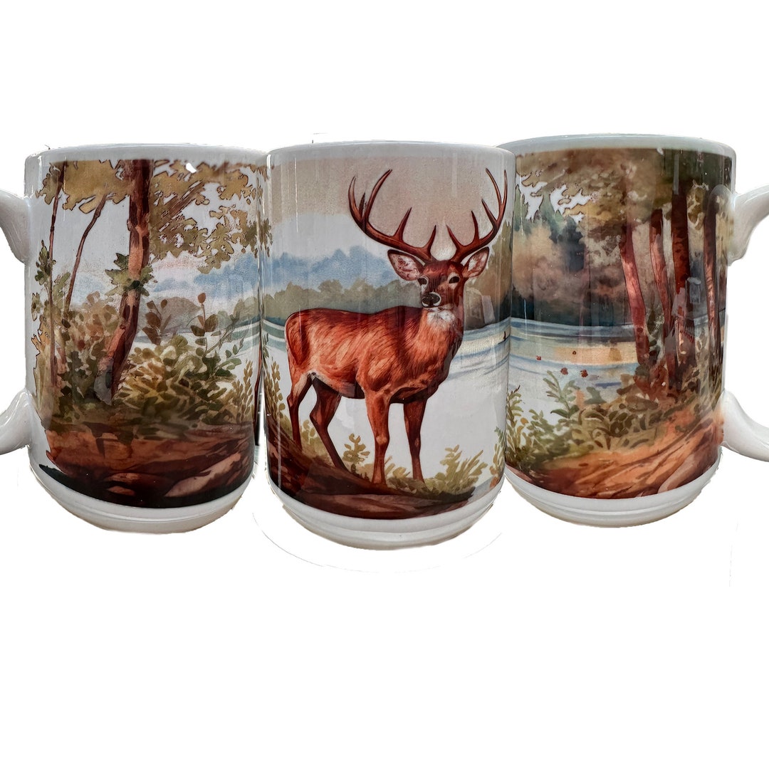 Coffee Mug, Tea Mug, Deer Scene, Nature Scene - Etsy