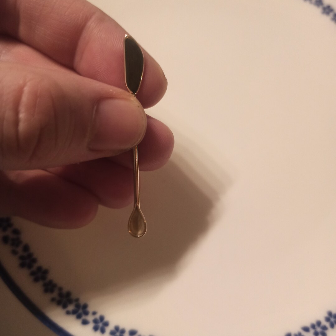 14k Gold Miniature Spoon Elegant and Functional Design - Etsy