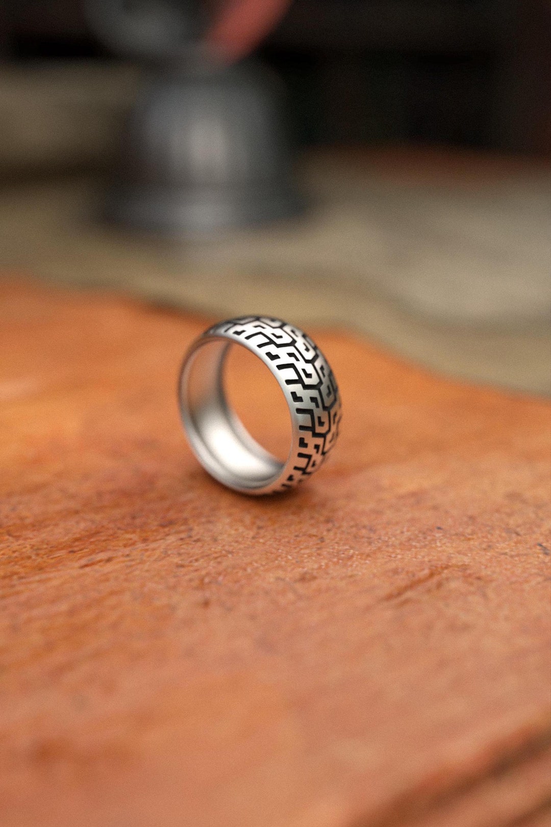 Motorcycle Tire Ring, Tire Tread Band, Engagement Band, Unique Wedding ...