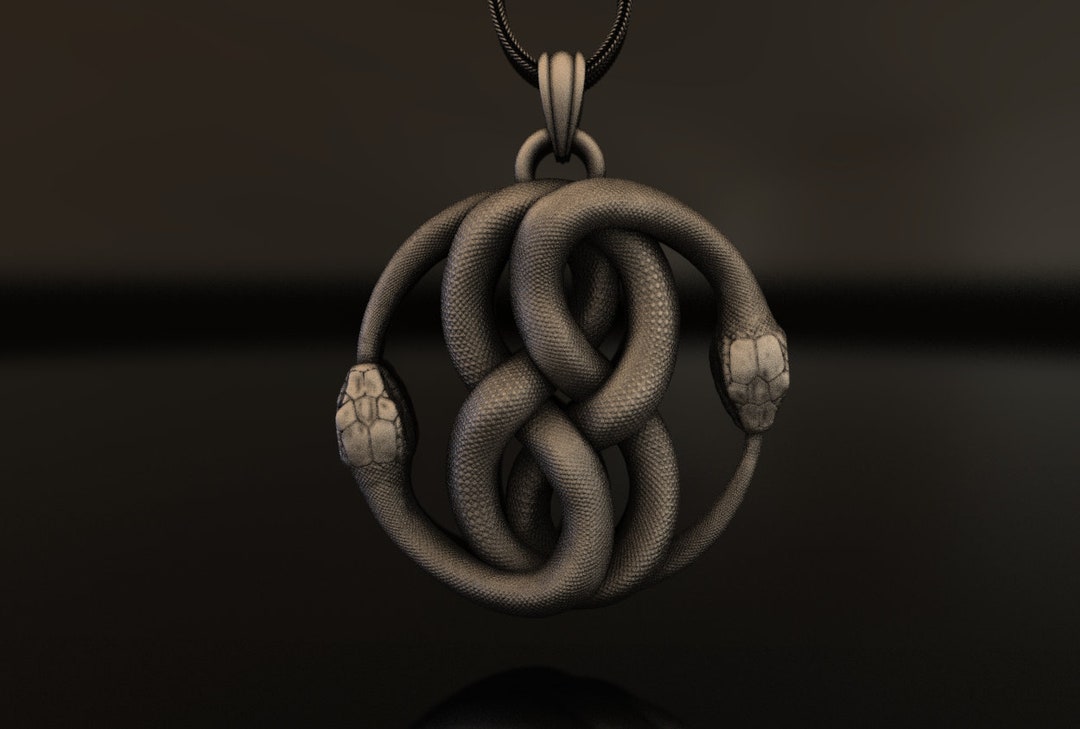 Elegant Snake Necklace Handmade Double Snake Pendant Animal - Etsy