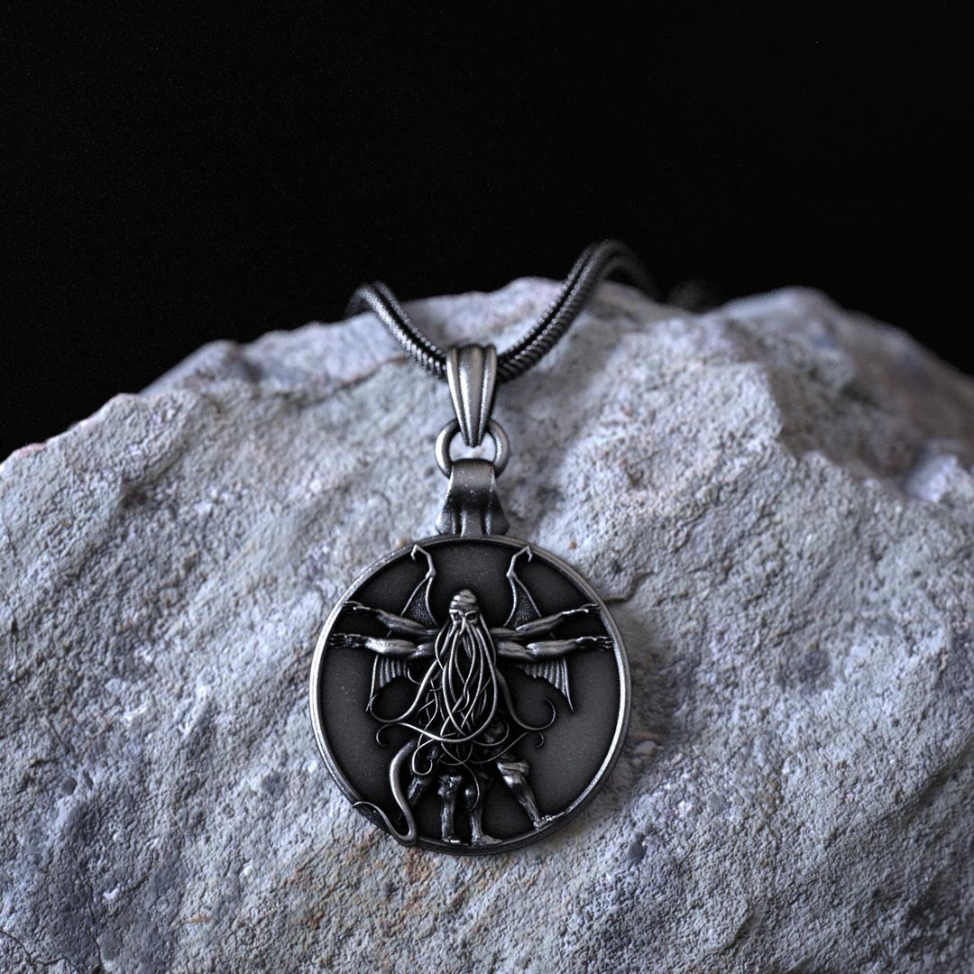 Cthulhu Honey Pendant, 925 Sterling Silver Lovecraft Necklace, Handmade ...