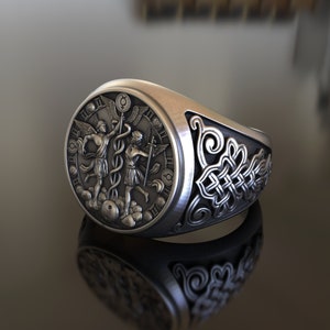 Unique 925 Sterling Silver Gemini Ring Handmade Zodiac Jewelry Unisex ...