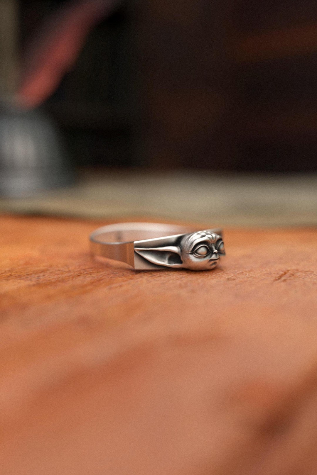 Handcrafted Sterling Silver Baby Yoda Ring Adorable 925 Silver Grogu ...