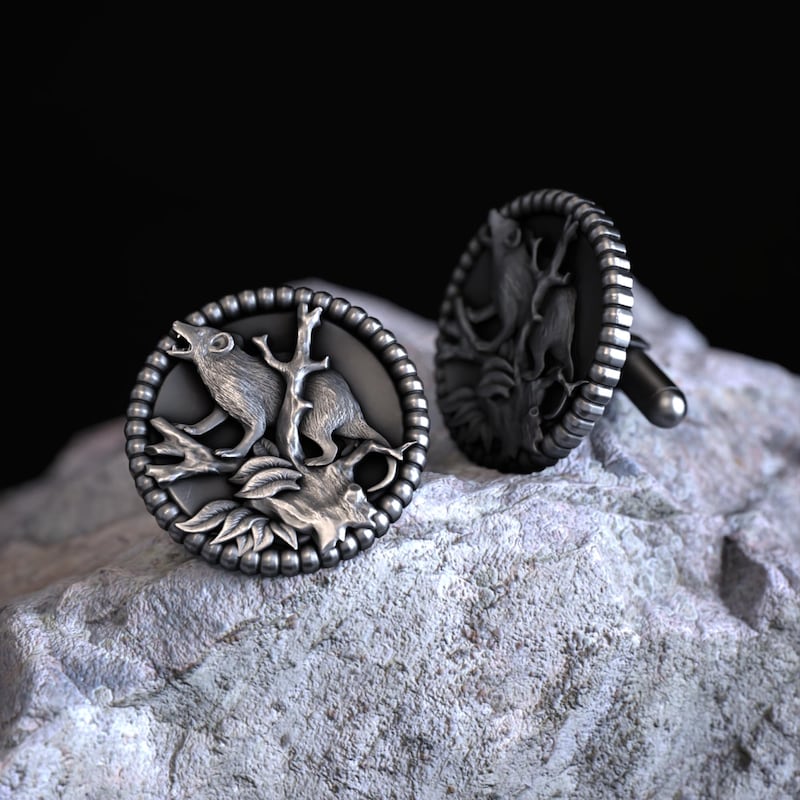 Wolf Cufflinks - Etsy