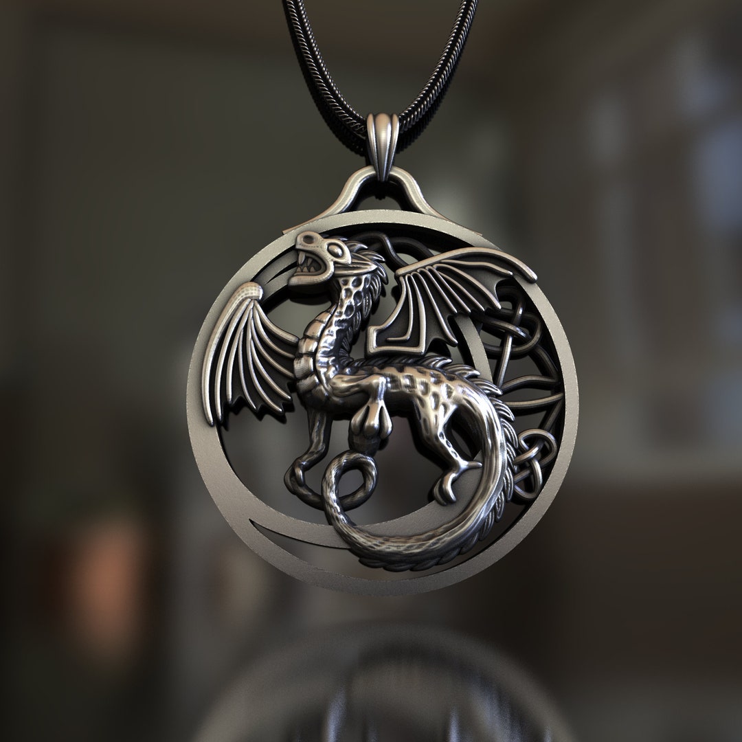 Dragon Pendant, 925 Sterling Silver, Handcrafted Mythical-inspired ...