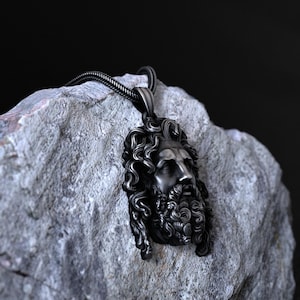 Greek God Zeus Bust Necklace 925 Sterling Silver Pendant, Greek ...