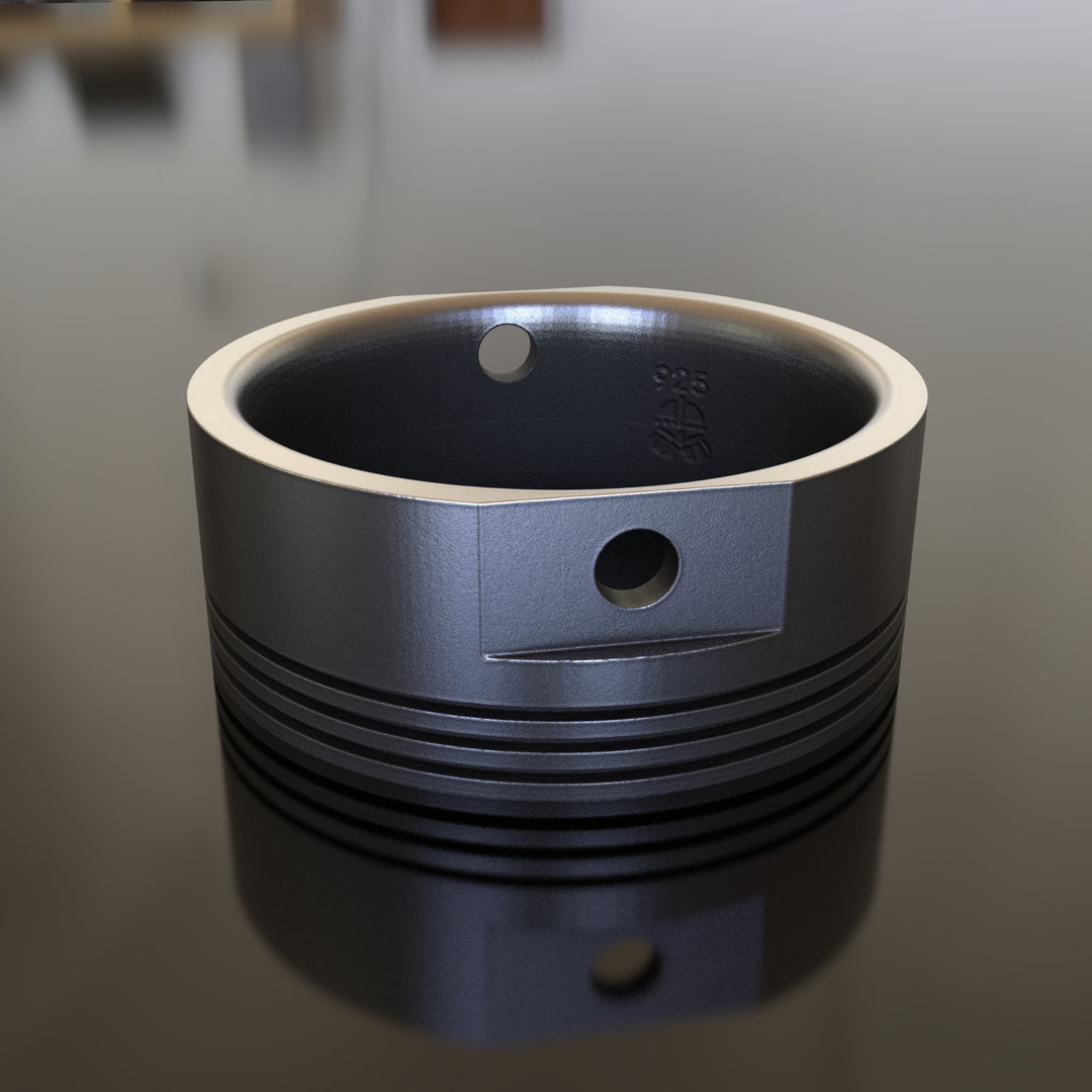 Unique Piston Engine 925 Silver Ring, Handcrafted Automobile Enthusiast ...