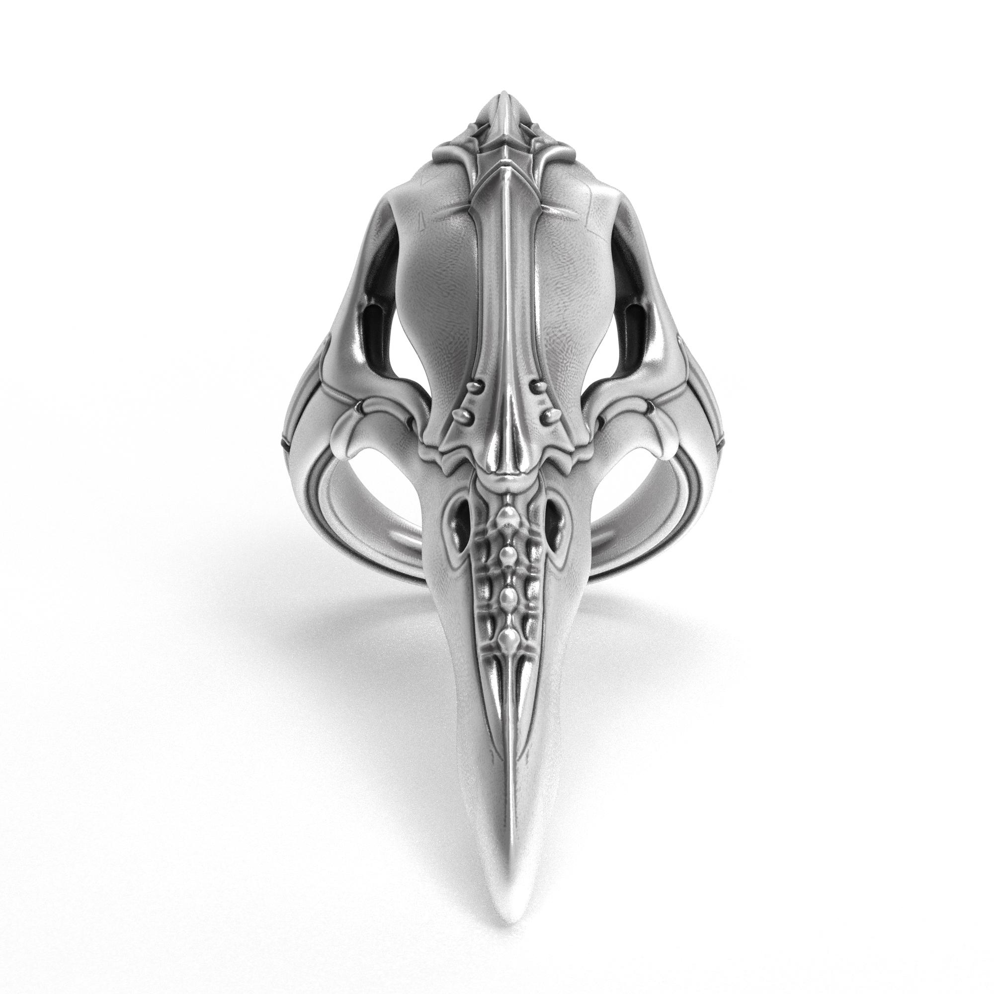 Unique Biomechanical Skull Ring, Plague Doctor Design, Handcrafted 925 ...