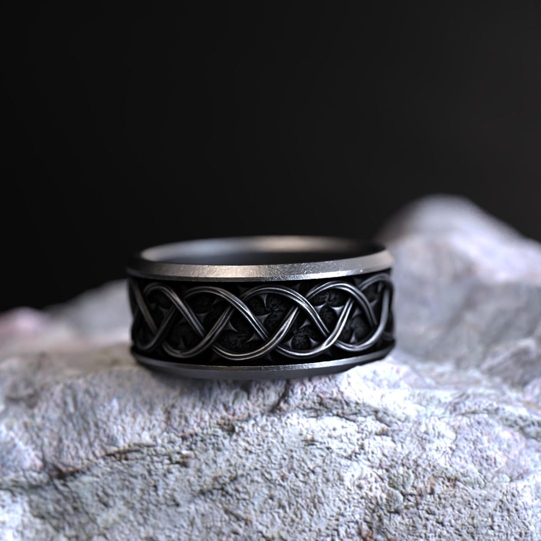 925 Sterling Silver Thorn Crown Ring, Handmade Unisex Oxidized Gothic ...
