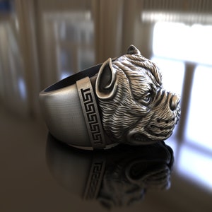 Pitbull Ring - 925 Sterling Silver Handcrafted Pitbull-inspired Ring ...