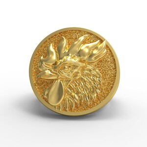 Exquisite Rooster Themed Gold Ring - Handcrafted Animal-inspired ...
