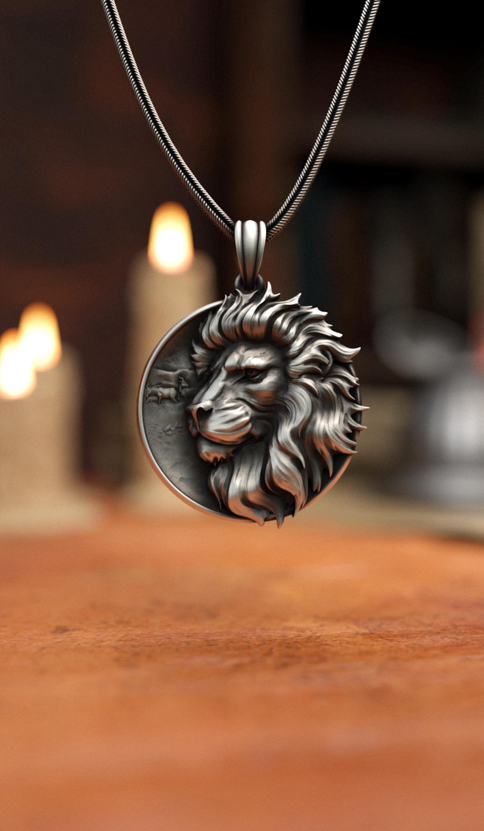 Square Lion Necklace - Etsy Square Lion Necklace - Etsy