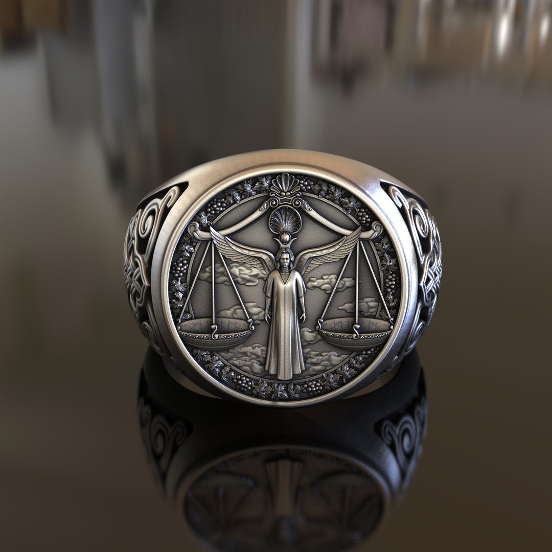 Exquisite 925 Sterling Silver Libra Ring Handcrafted Zodiac Jewelry ...