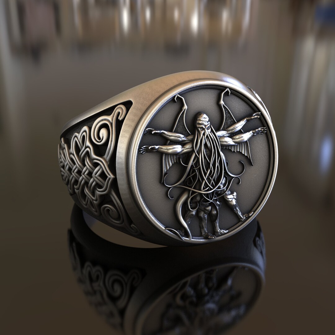 925 Sterling Silver Cthulhu Ring Handcrafted Lovecraft - Etsy