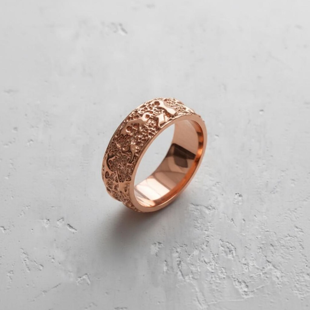 World Map Ring 925 Sterling Silver Rose Gold Plated Topography Wedding ...