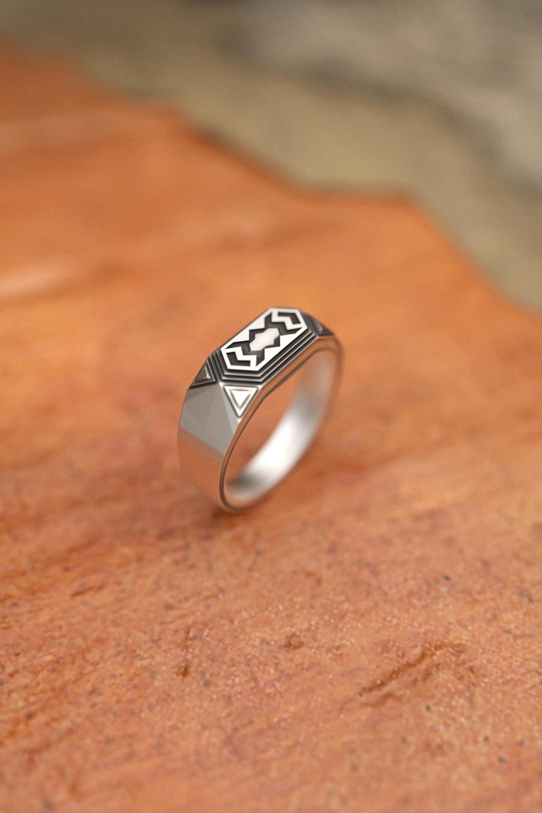 Dwarven-inspired 925 Sterling Silver Ring, Handmade Fantasy ...