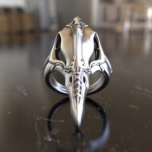 Unique Biomechanical Skull Ring, Plague Doctor Design, Handcrafted 925 ...