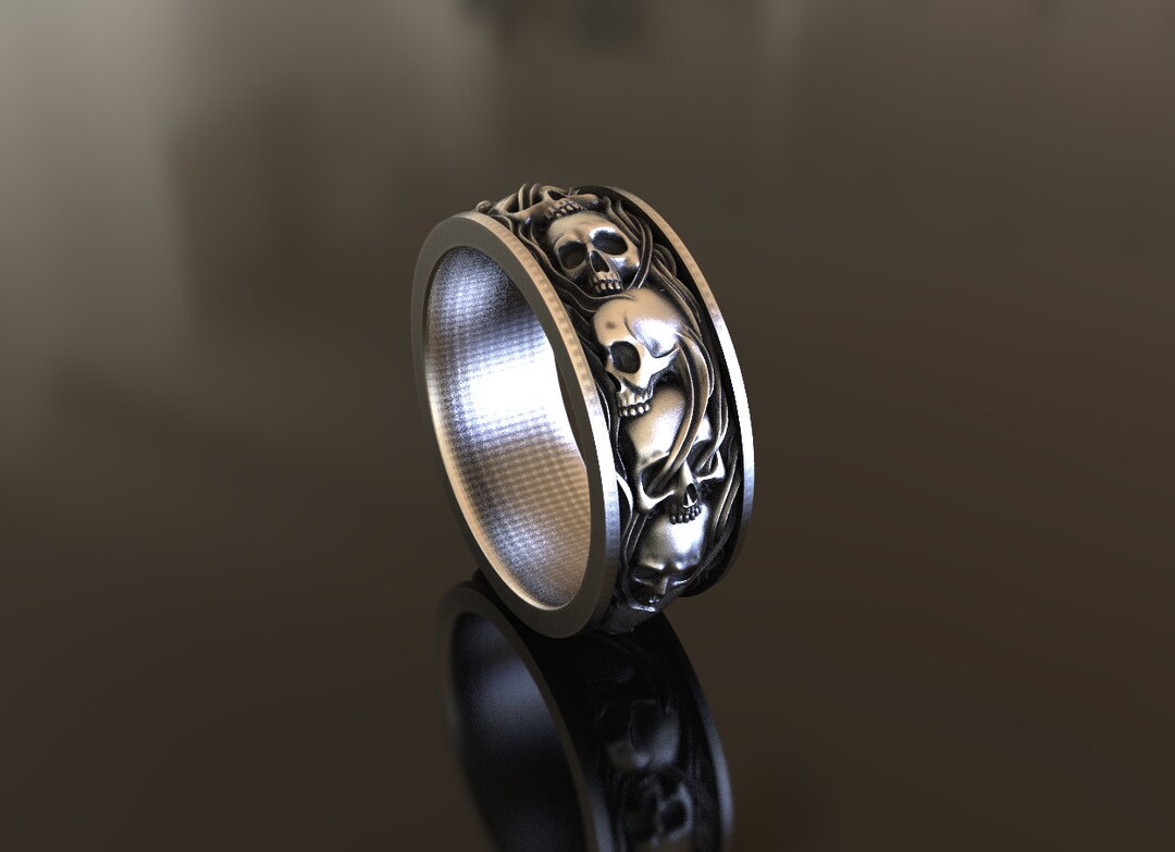 Gorgeous Skull Ring Handmade Skull Engraved Biker Ring Men - Etsy