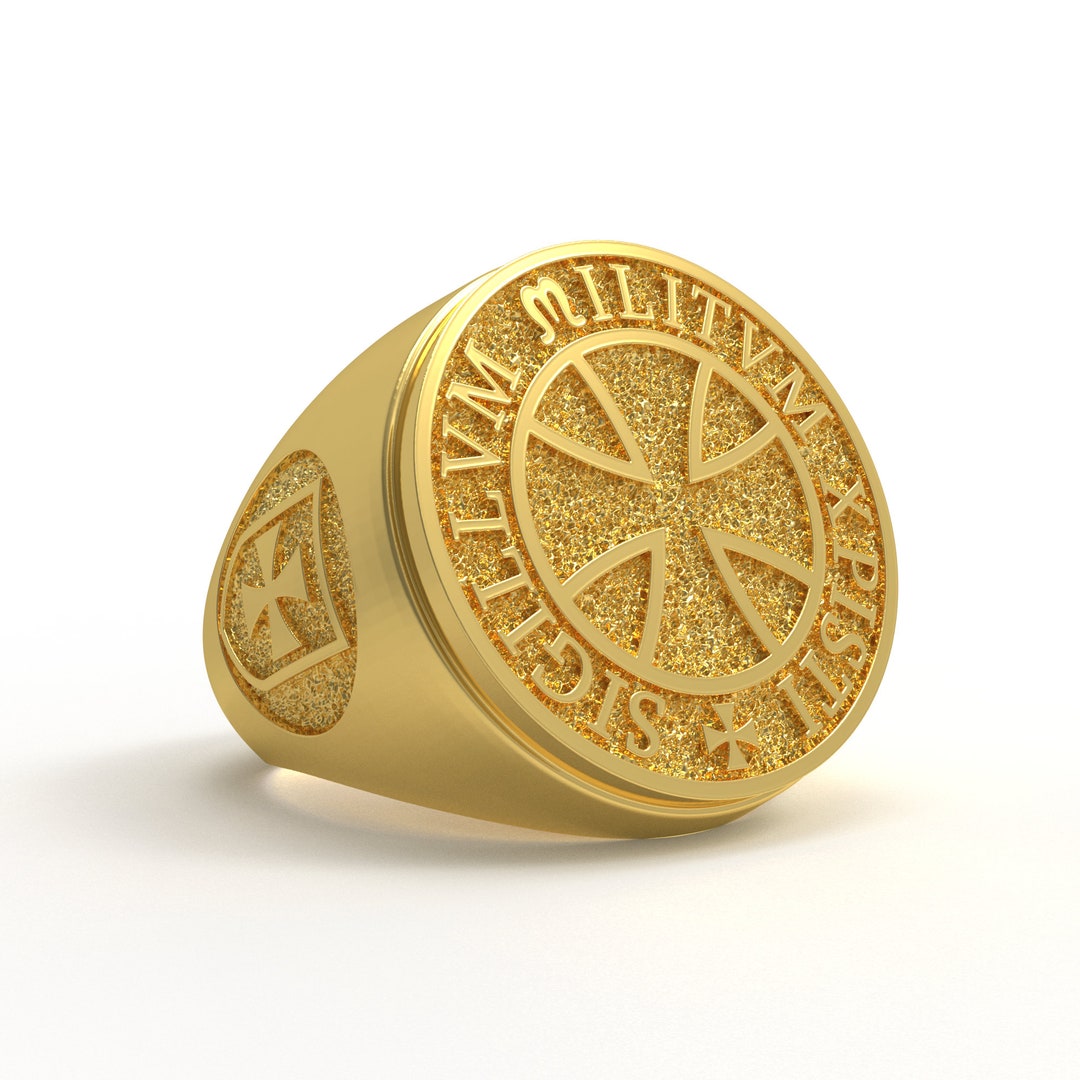 Knights Templar Gold Ring - Handcrafted Medieval-inspired Jewelry ...