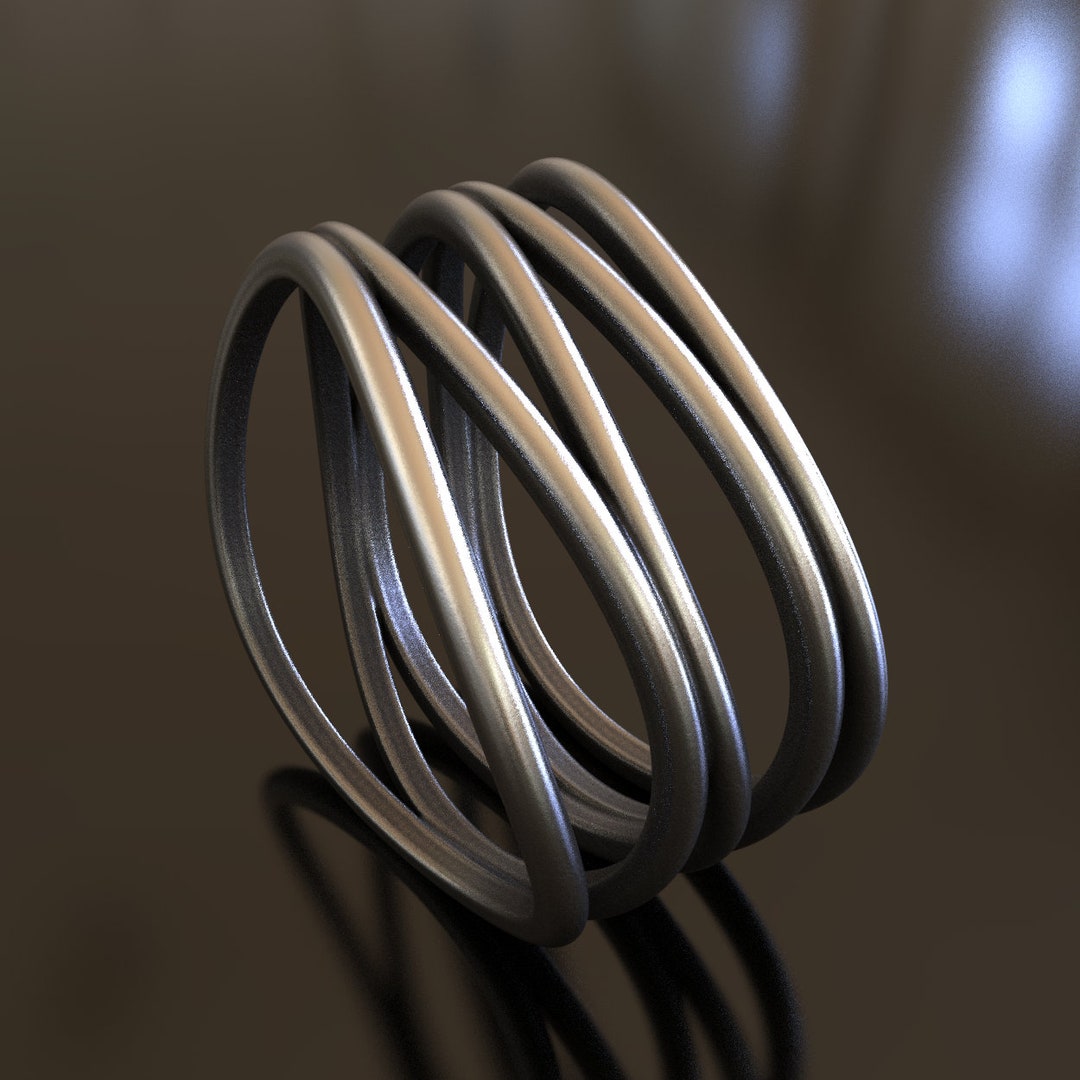 Hoops Silver Ring, Handcrafted 925 Sterling, Minimalist Geometric ...