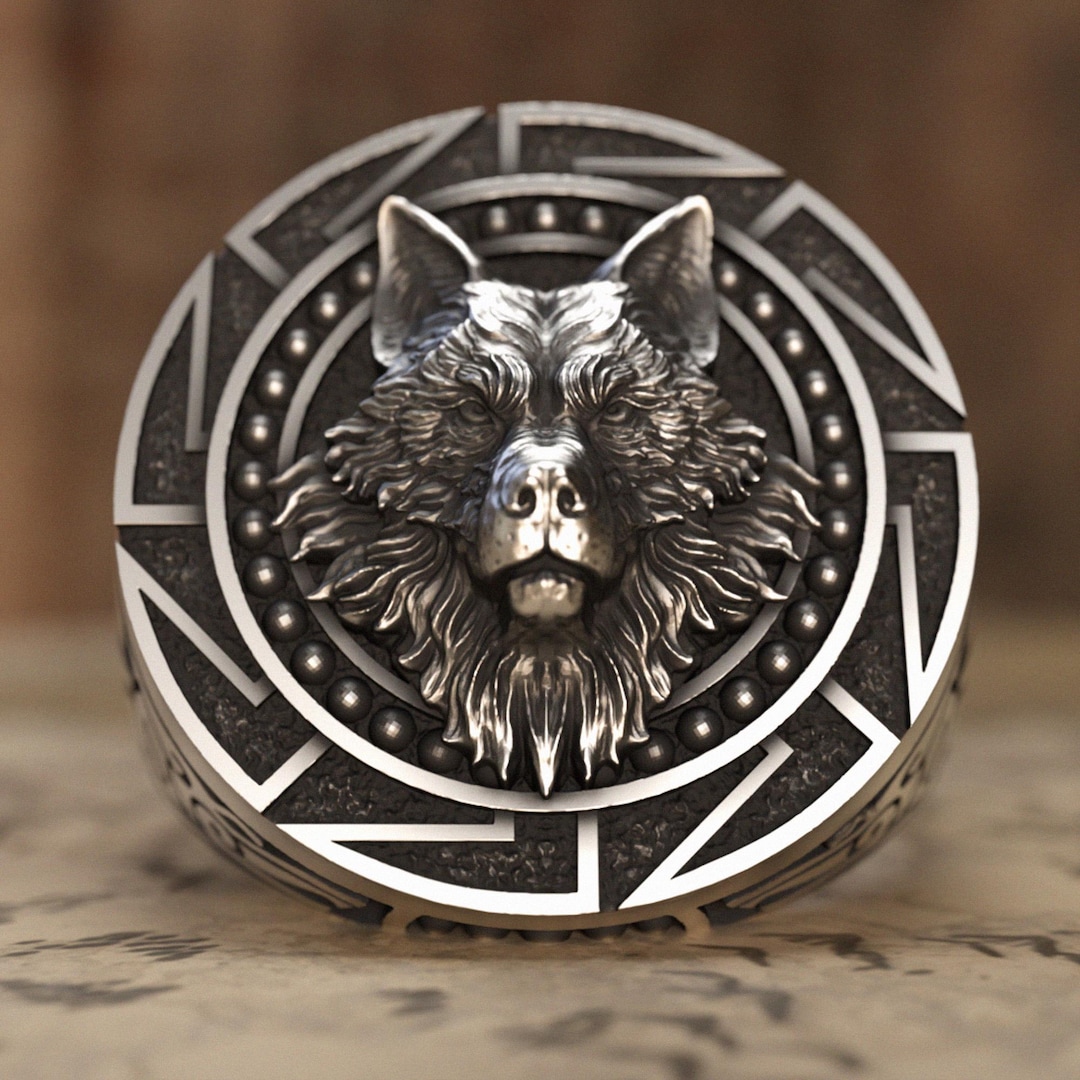 Wolf Sterling Silver Ring, Viking Wolf Oxidized Ring, Nordic Handmade ...