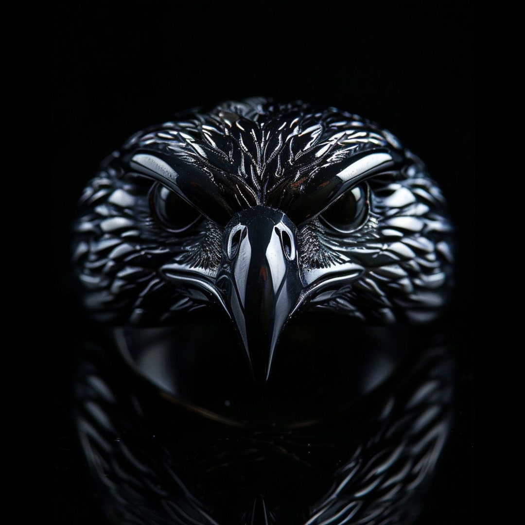Eagle Head Ring Silver 925 Sterling Silver Intricate Design Handmade ...