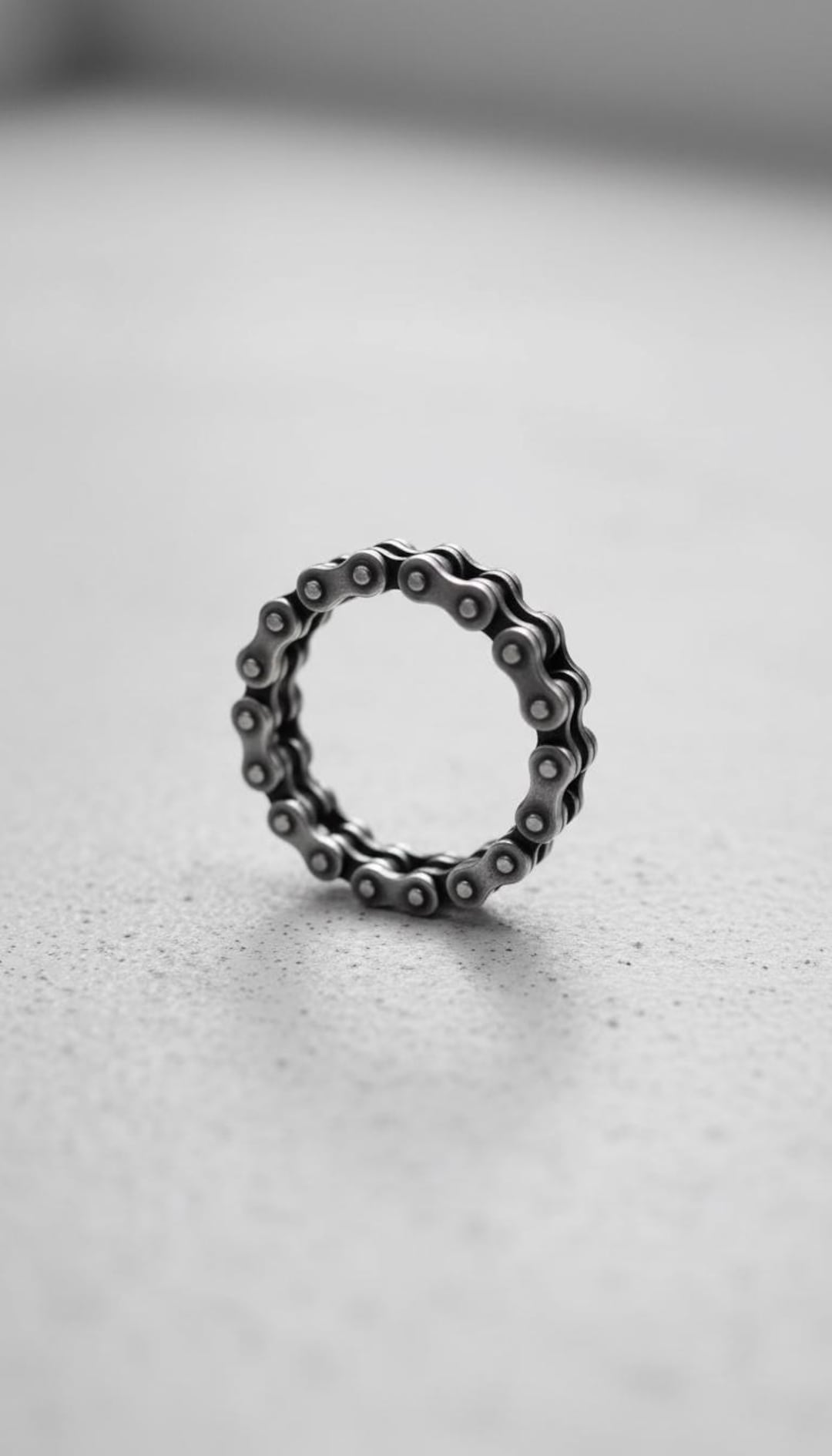 Bicycle Moto Chain Ring - 925 Sterling Silver - Bike Chain Wedding Band ...