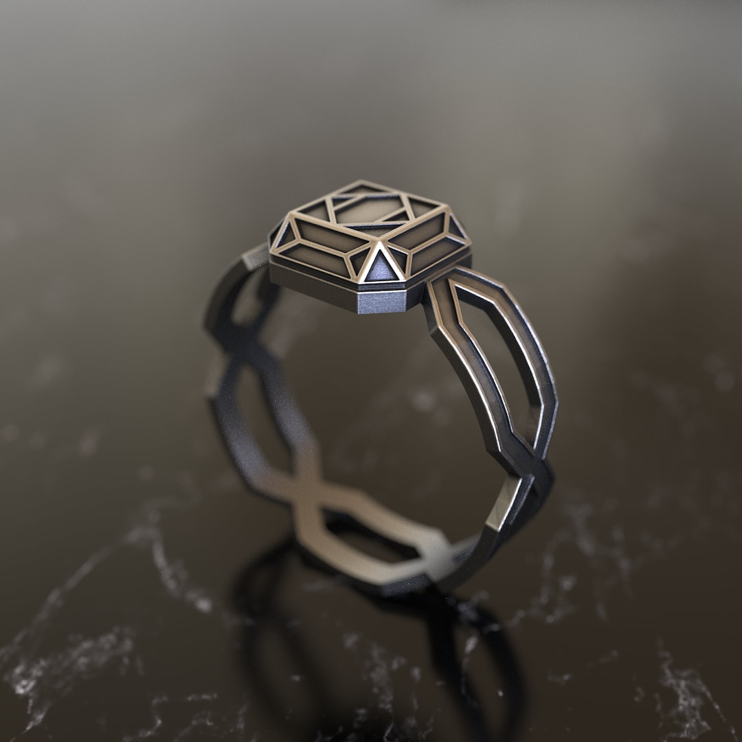 Dwarven-inspired 925 Sterling Silver Ring, Handmade Fantasy ...