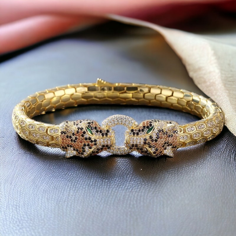 Diamond Panther Bangle - Etsy