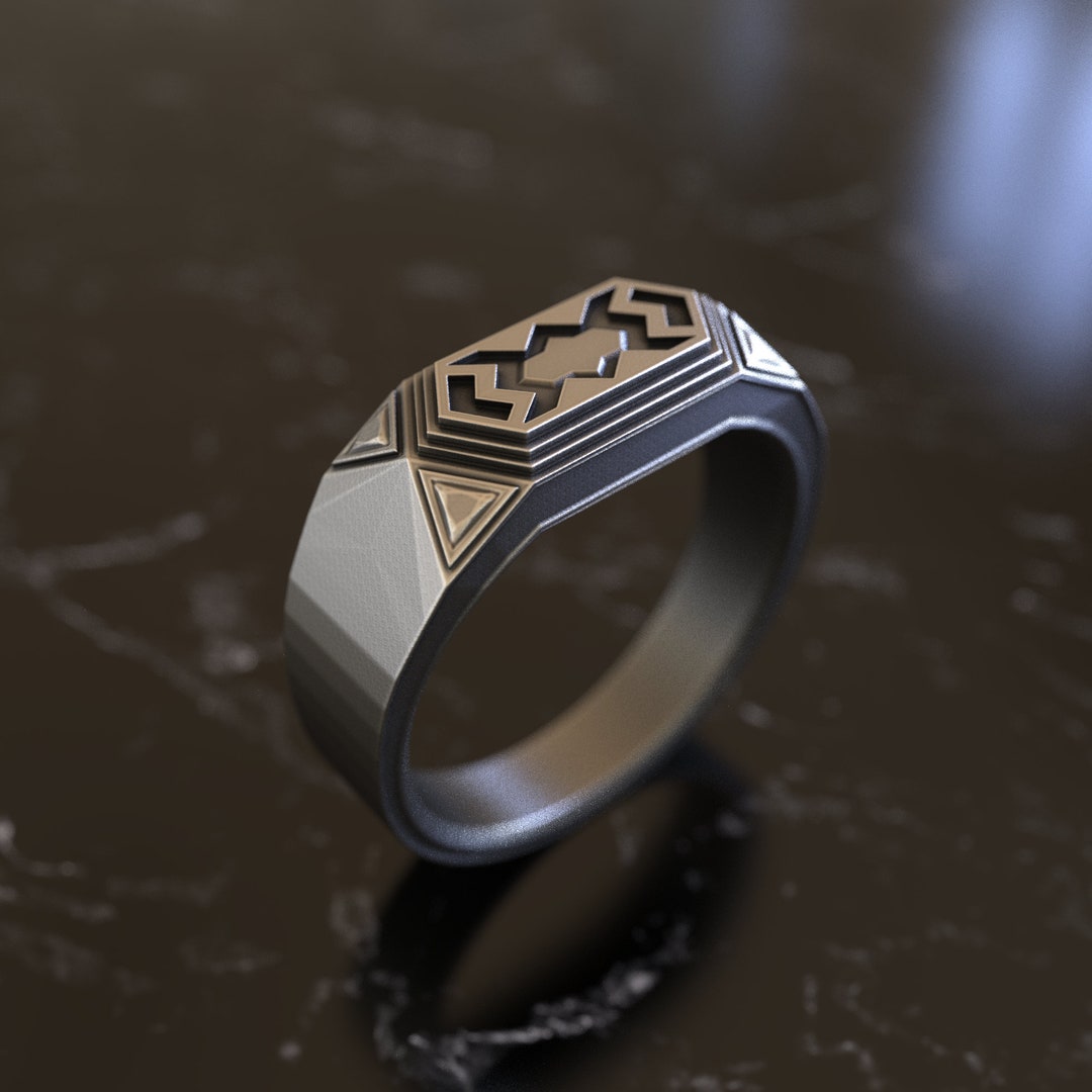 Dwarven-inspired 925 Sterling Silver Ring, Handmade Fantasy ...