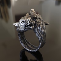 Wolf Ring - Etsy