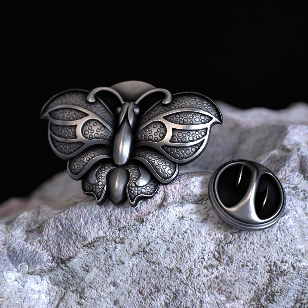 Sterling Silver Butterfly Lapel Pin for Women, Intricate Butterfly ...