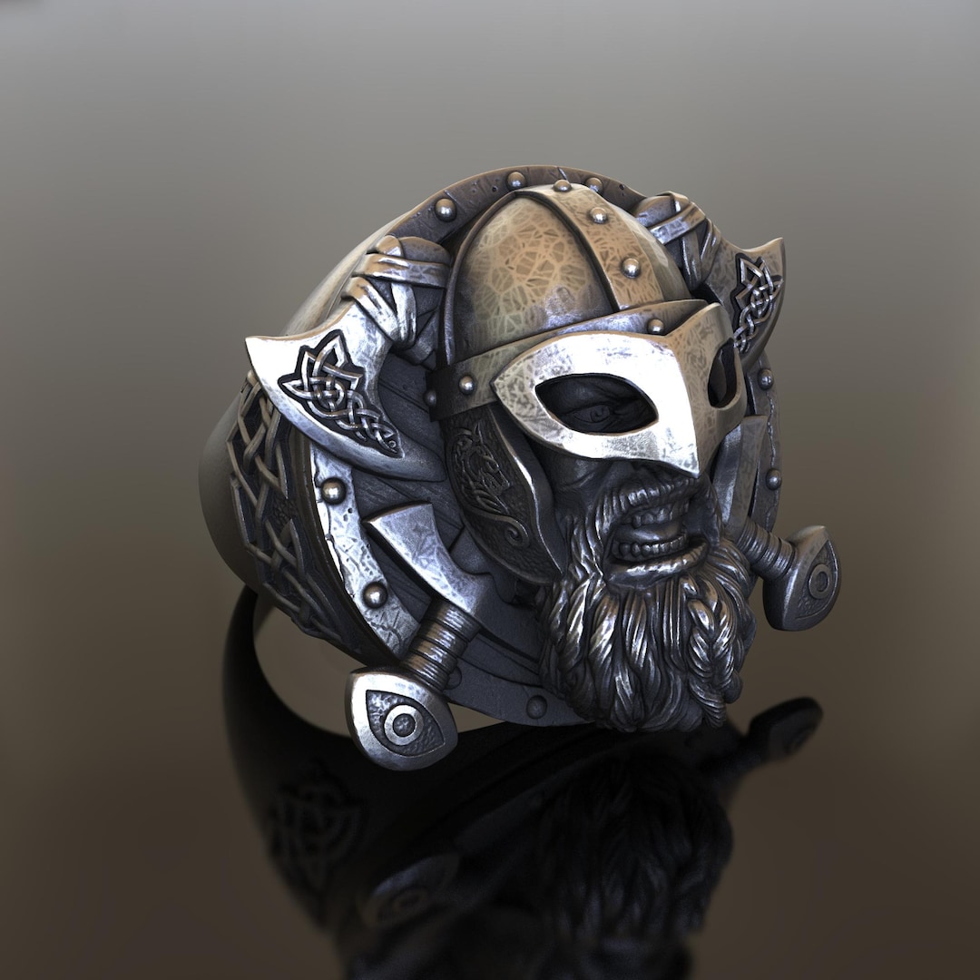Nordic Viking Ring, 925 Sterling Silver, Handcrafted Warrior Jewelry ...