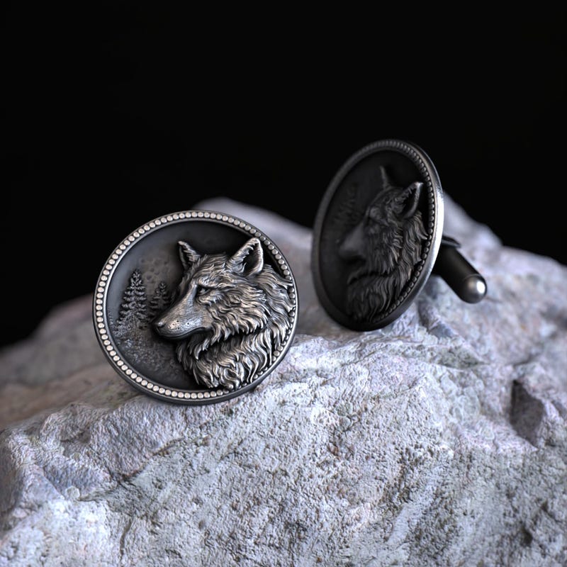 Wolf Cufflinks - Etsy