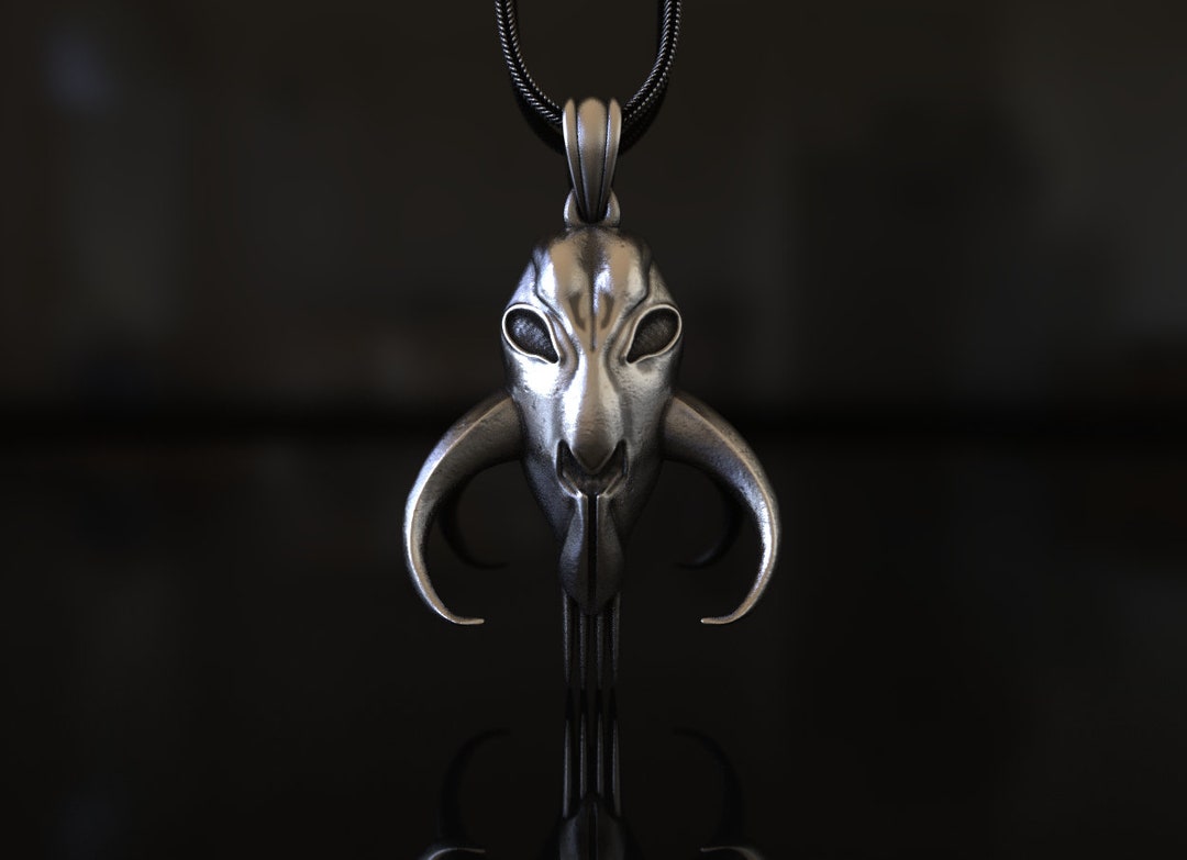 Mandalorian Mythosaur Skull Necklace, Star Wars Necklace, Customizable ...