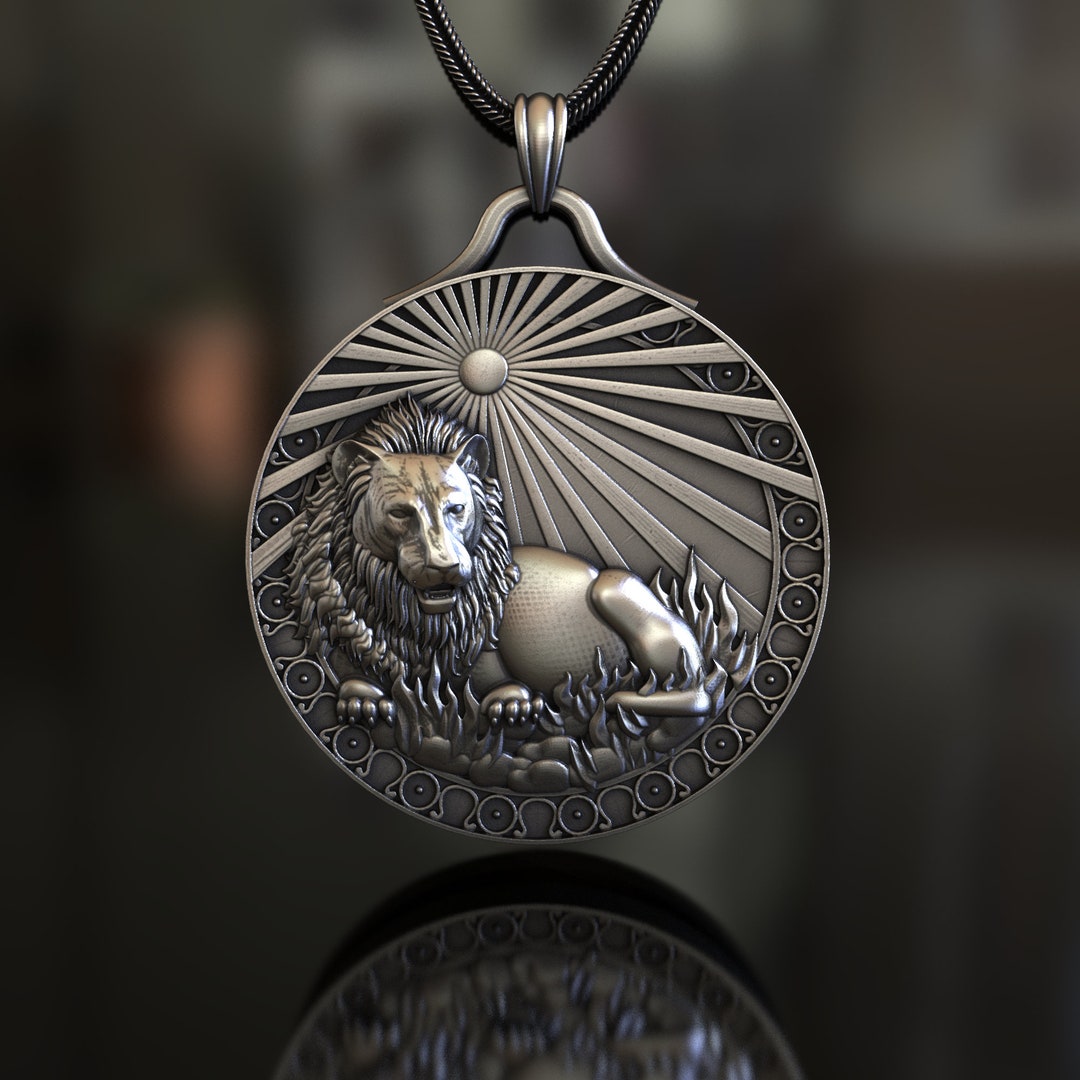 Leo Zodiac Pendant, 925 Sterling Silver, Handcrafted Astrology-inspired ...