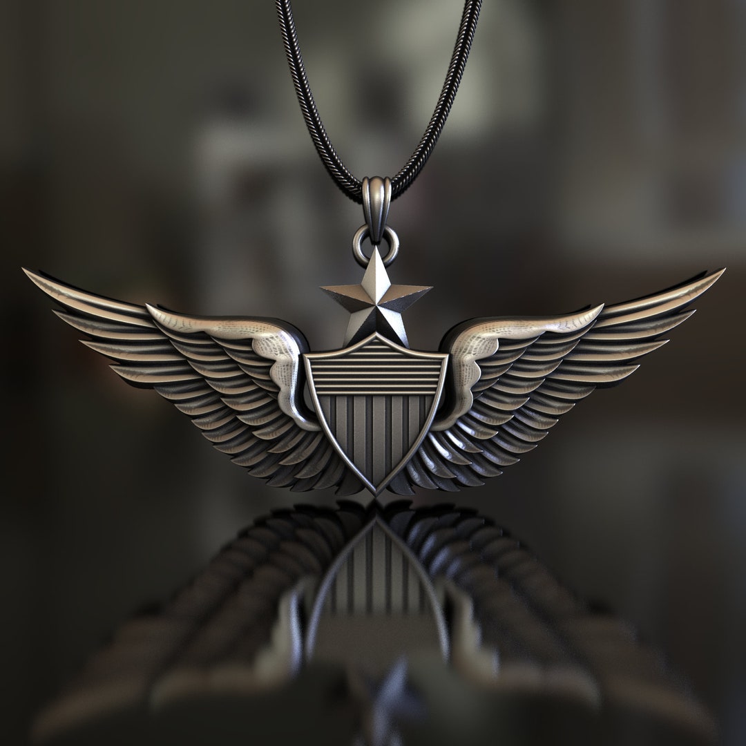 USAF Army Senior Aviator Badge Necklace Handcrafted 925 - Etsy