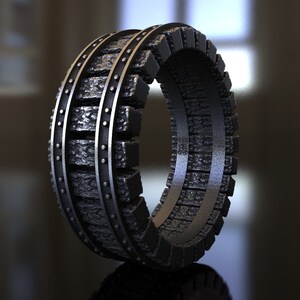 Railroad Track Train Ring, Handcrafted 925 Sterling Silver, Unique ...