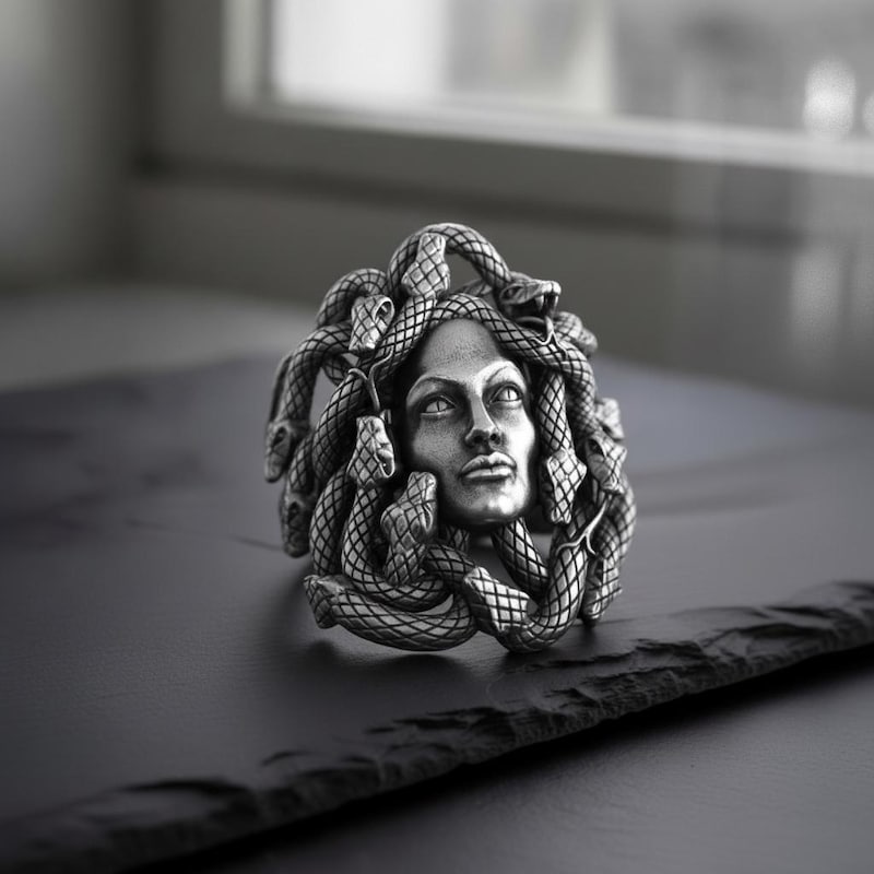 Medusa Gorgon Woman Ring - Etsy UK