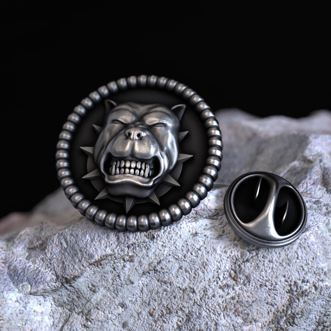 Ierce Bulldog Lapel Pin 925 Sterling Silver Animal Theme Pin Unique Men ...