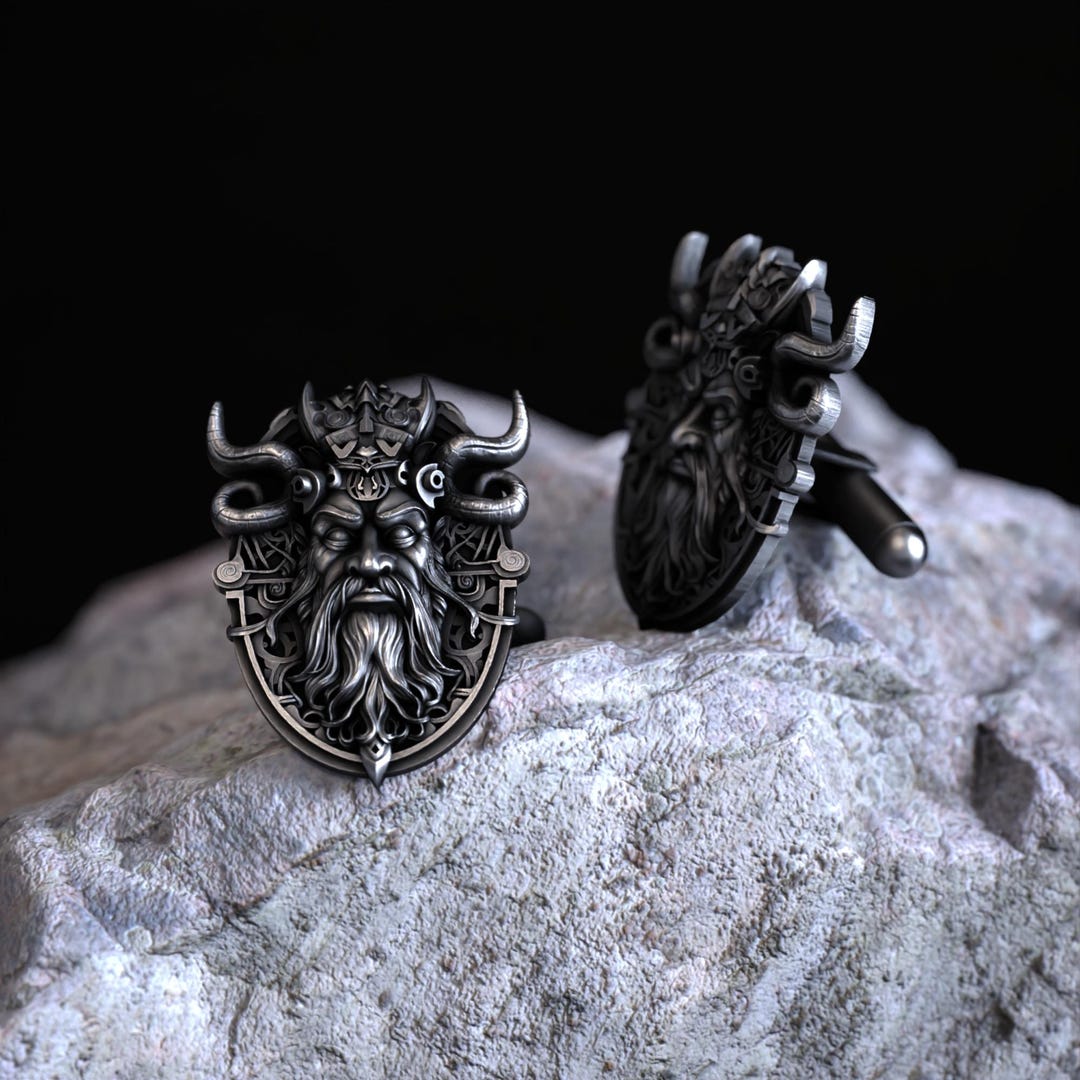 Viking Warrior Cufflinks 925 Sterling Silver, Norse Mythology Symbol ...
