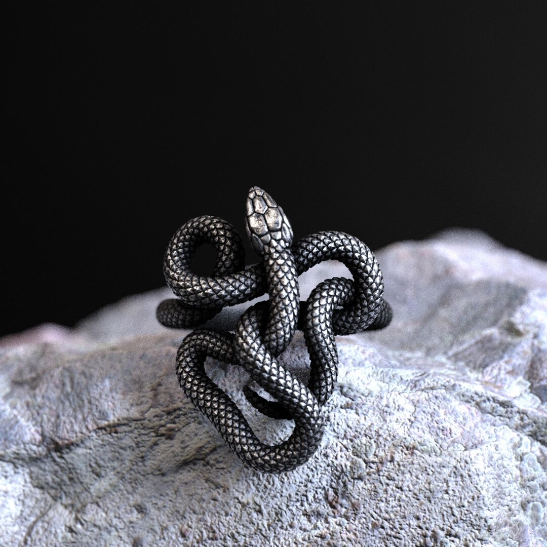 Snake Ring, Unique Serpent Ring, 925 Sterling Silver Wild Animal Ring ...