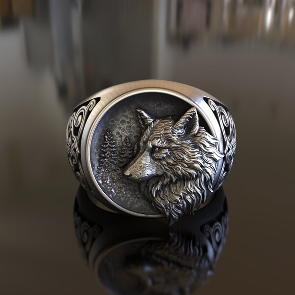Wolf Ring - Etsy
