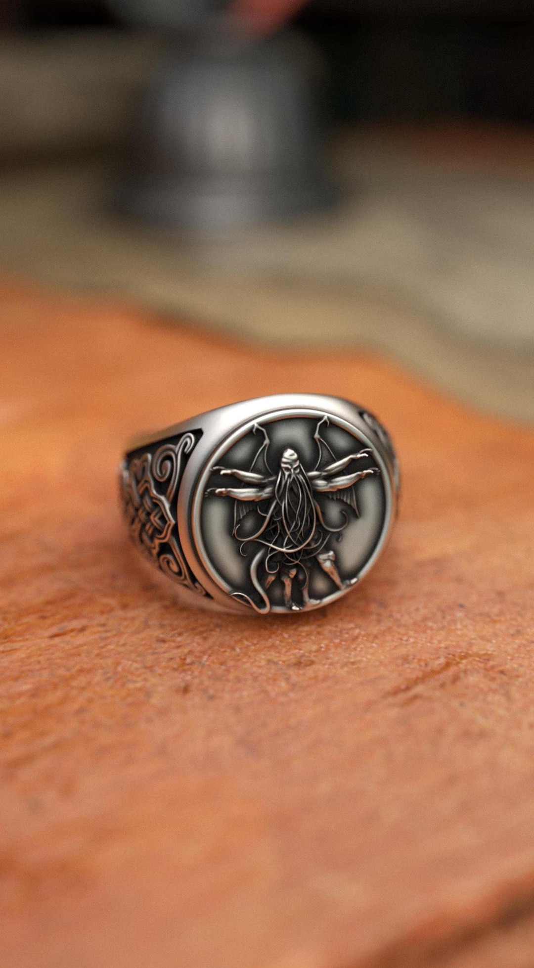 925 Sterling Silver Cthulhu Ring Handcrafted Lovecraft Inspired Design ...