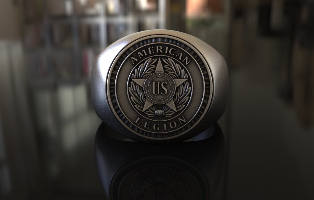 American Legion Soldier Ring, Men Chunky Pinky Ring, Handmade Jewelry ...