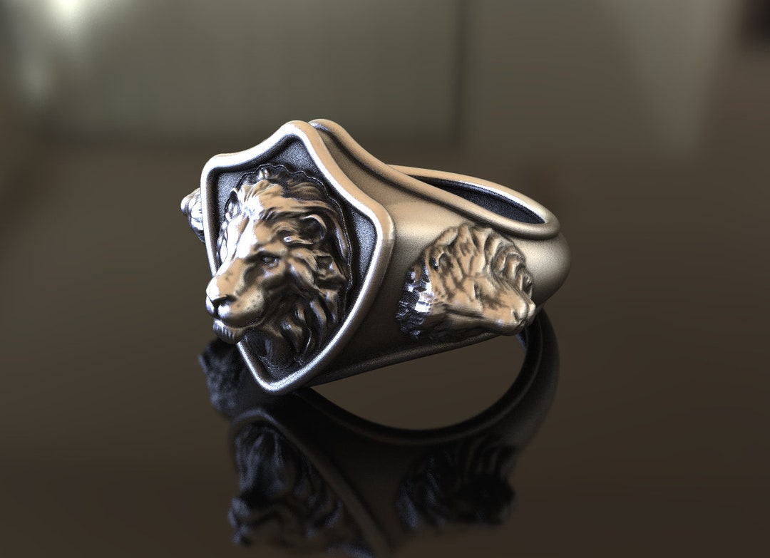 Lion Man Ring, Black Men's Ring ,ring for Men, Lion Ring, Gothic ...